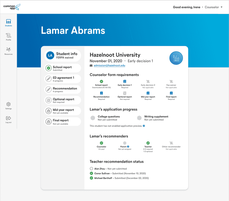 Common App Recommender System Designed To Better Serve You